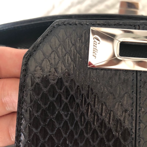Cartier | Bags | Nwot Cartier Black Leather And Elaphe Snakeskin | Poshmark
